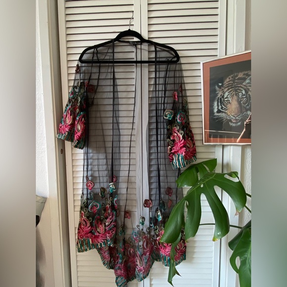 Swim | Embroidered Sheer Swim Coverup | Poshmark